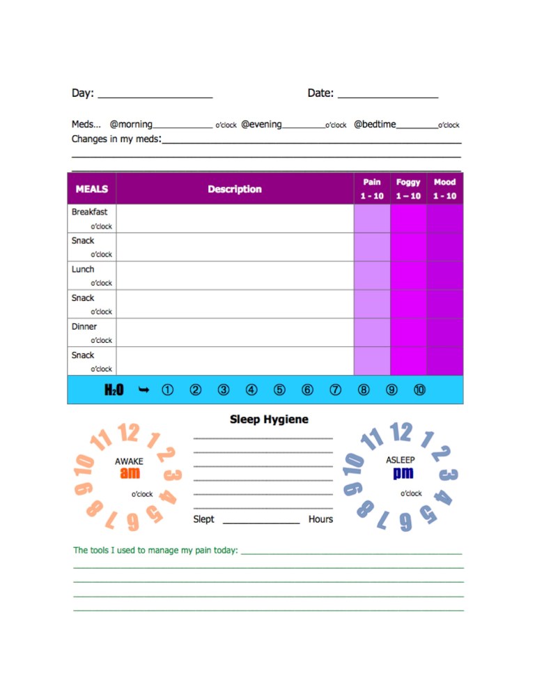 A Simple Post: My Fibro Journal Template… Use It & Track Your Daily ...